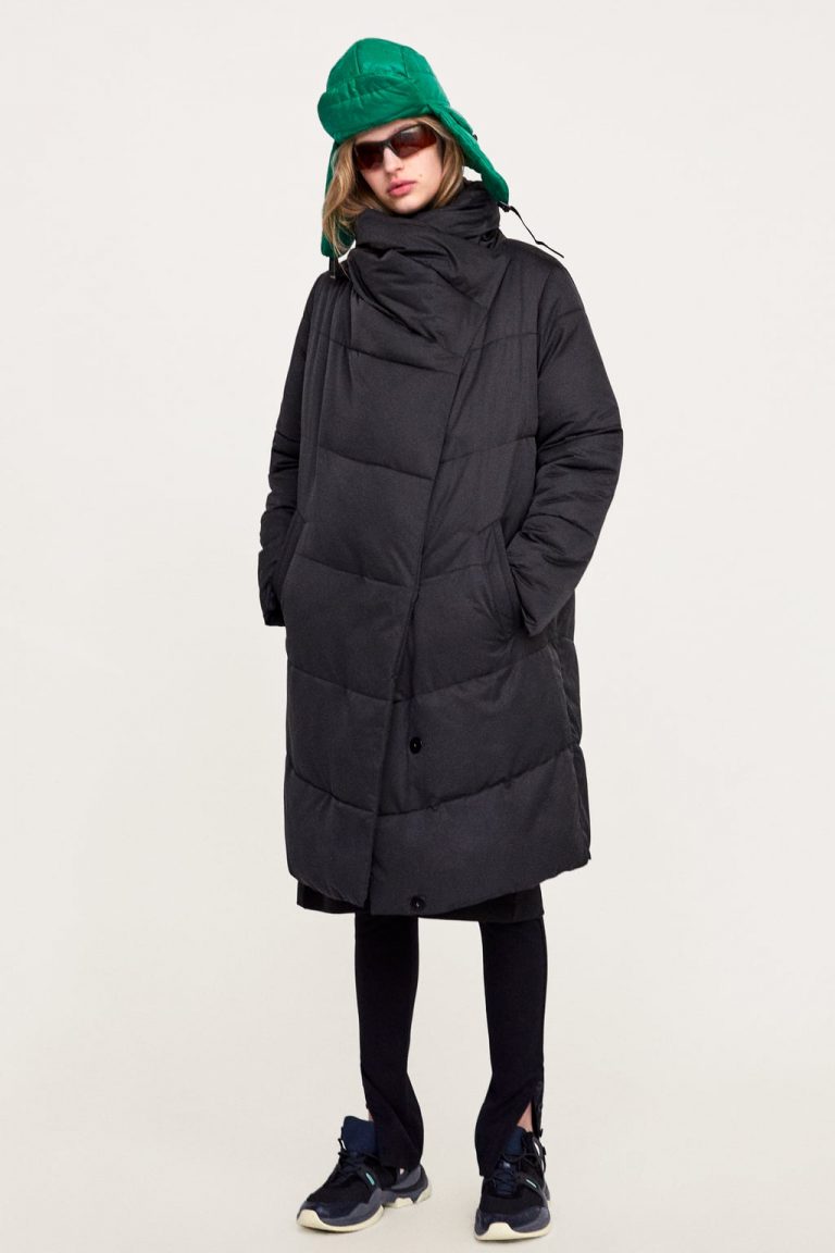 Giubbotto imbottito lungo con collo avvolgente Zara inverno 2018 2019 ... Giubbotto imbottito lungo con collo avvolgente Zara inverno 2018 2019 ...